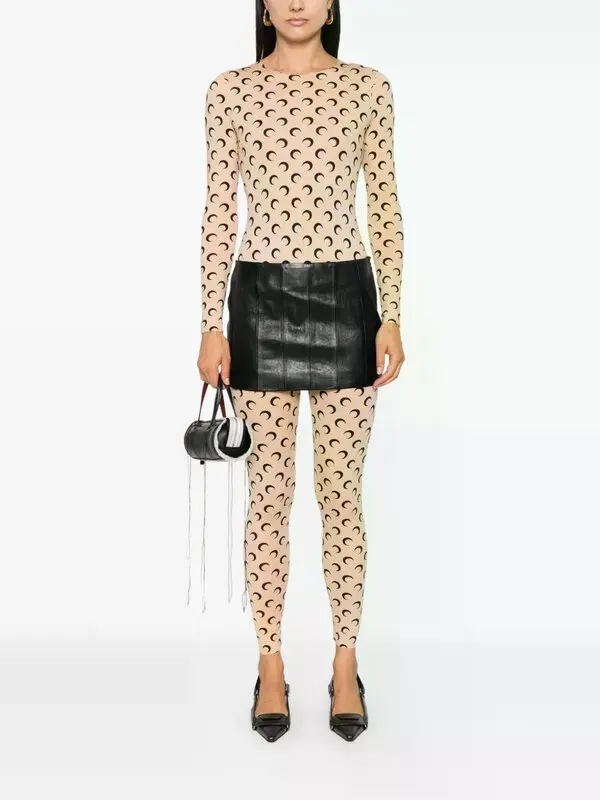MARINE SERRE Jersey Moon Print Jumpsuit - Neutrals