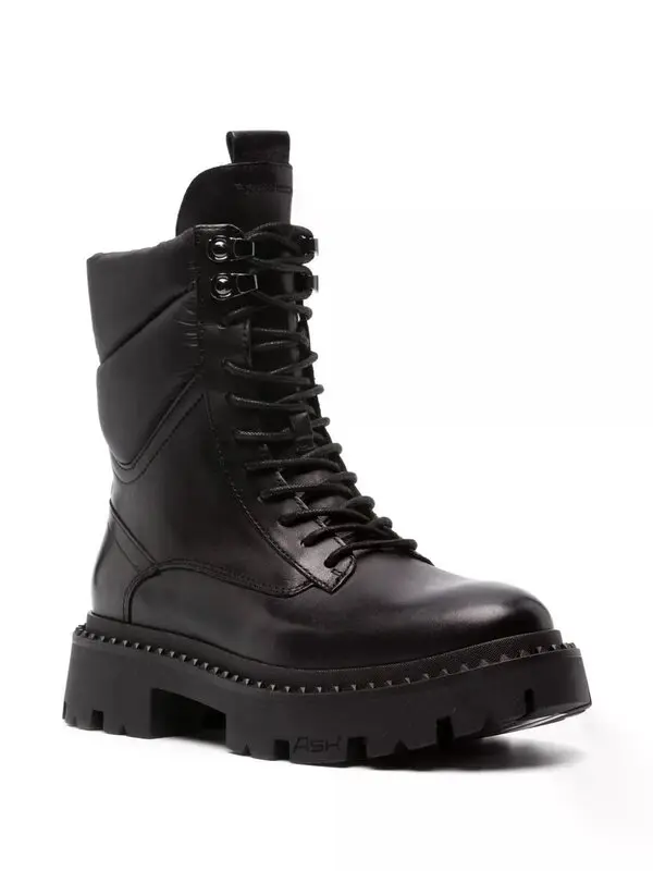 Ash Lace-up Combat Leather Boots