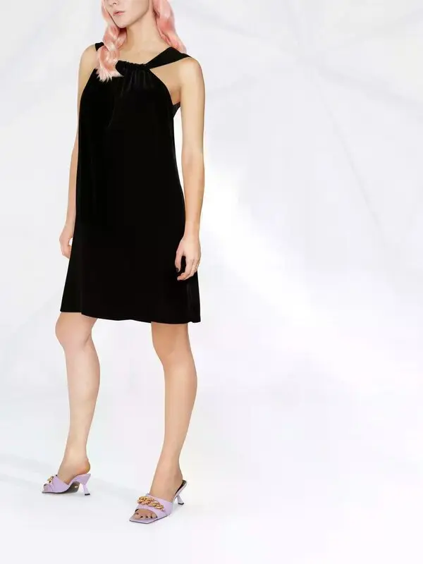 Moschino Sleeveless Ruched Square Neck Mini Dress