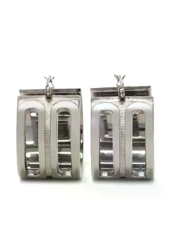 Victoria Beckham Engraved Logo Hoop Earrings