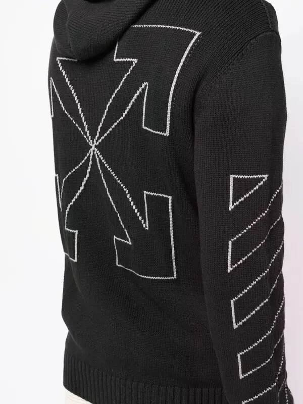 Off-White Diag Outline Knitted Zip-up Hoodie