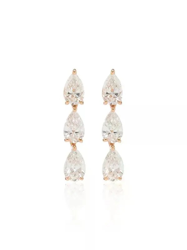 ANITA KO 18kt Rose Gold Pear Diamond Earrings