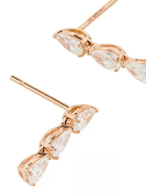 ANITA KO 18kt Rose Gold Pear Diamond Earrings