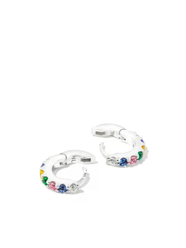 HATTON LABS Multi-stone Hoop Earrings