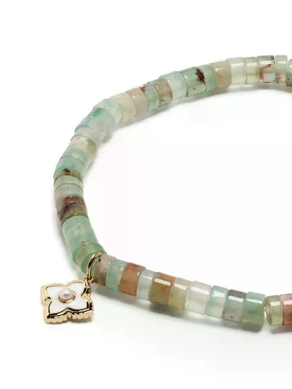 SYDNEY EVAN 14kt Yellow Gold Moroccan Flower Quartz Beaded Bracelet