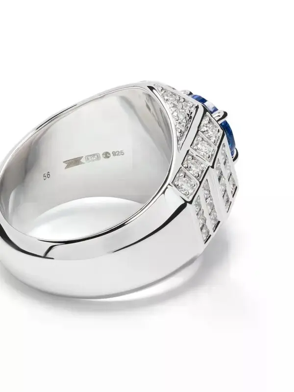 STATEMENT Sterling Diamond And Tanzanite Cocktail Ring
