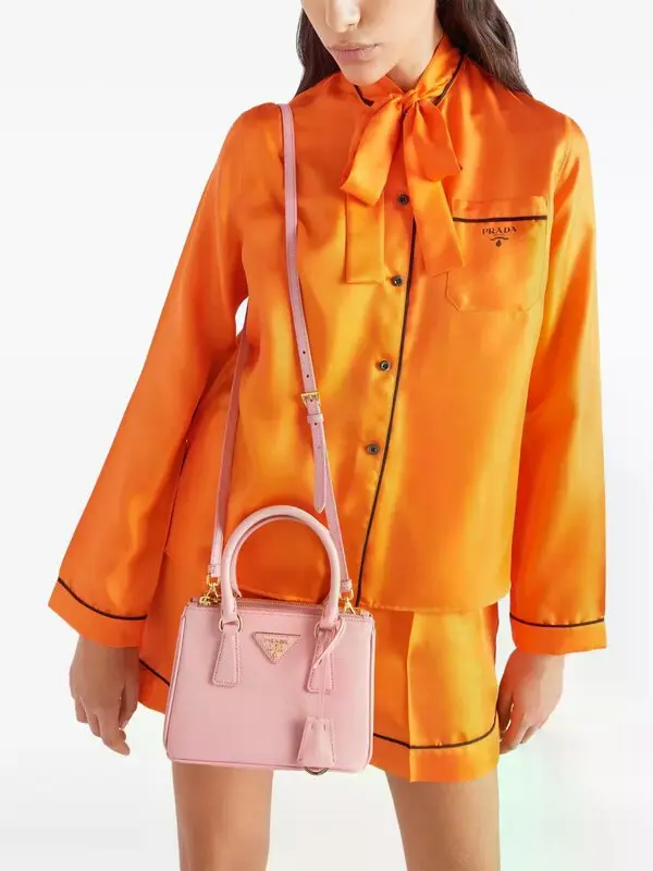 Prada Saffiano Leather Mini Galleria Tote Bag - Pink