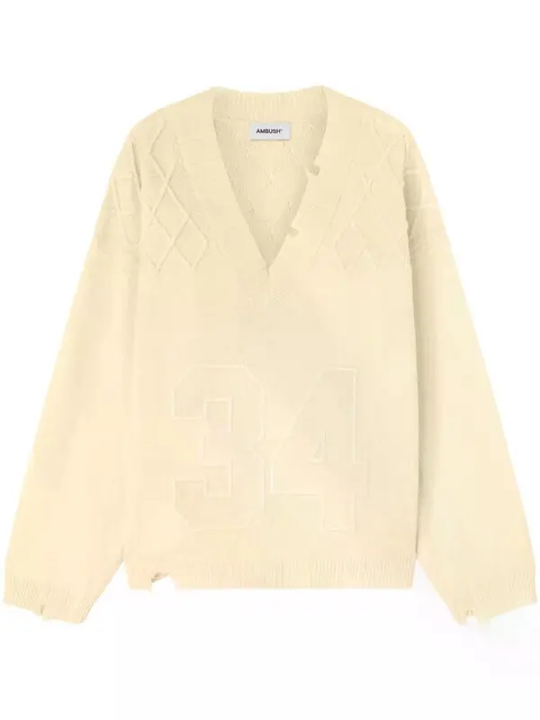 AMBUSH Number Embroidered V-neck Jumper