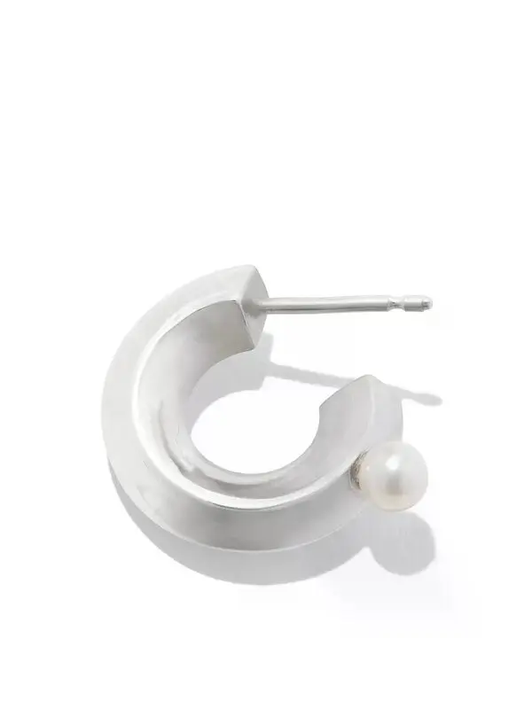 CC-STEDING Fine Twist Float Pearl Hoop Earring