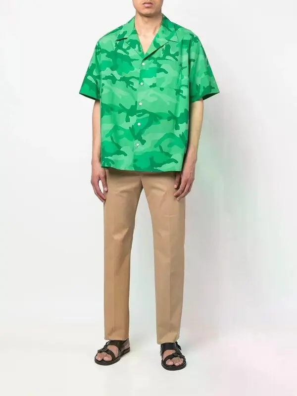 Valentino Garavani Pressed-crease Cotton Chinos - Neutrals