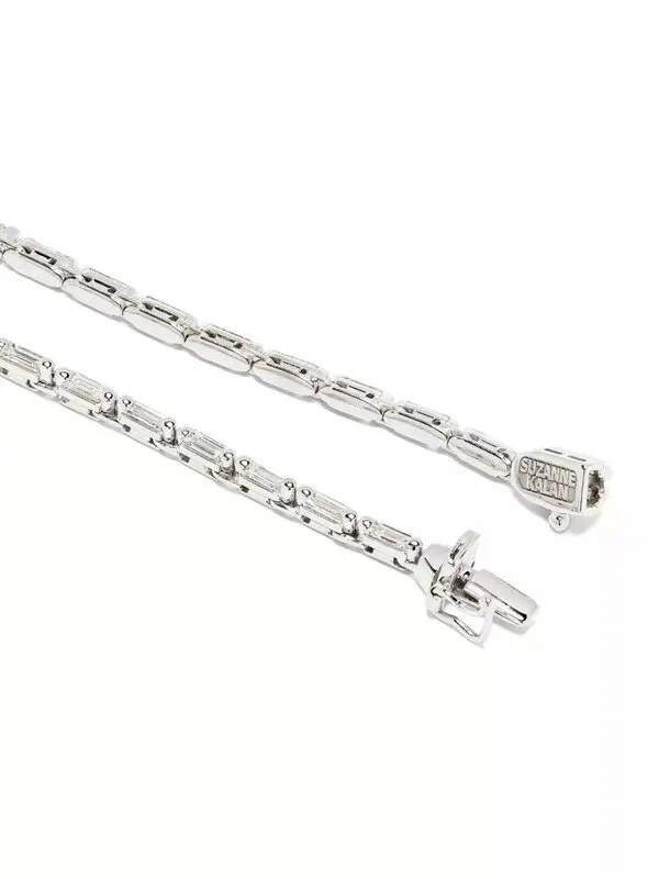 SUZANNE KALAN 18kt White Gold Linear Diamond Tennis Necklace