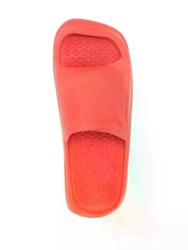 Heron Preston Logo Embossed Rubber Slides - Red