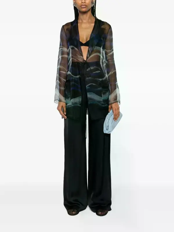 Giorgio Armani Abstract Print Silk Blouse