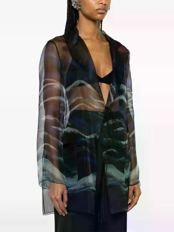 Giorgio Armani Abstract Print Silk Blouse