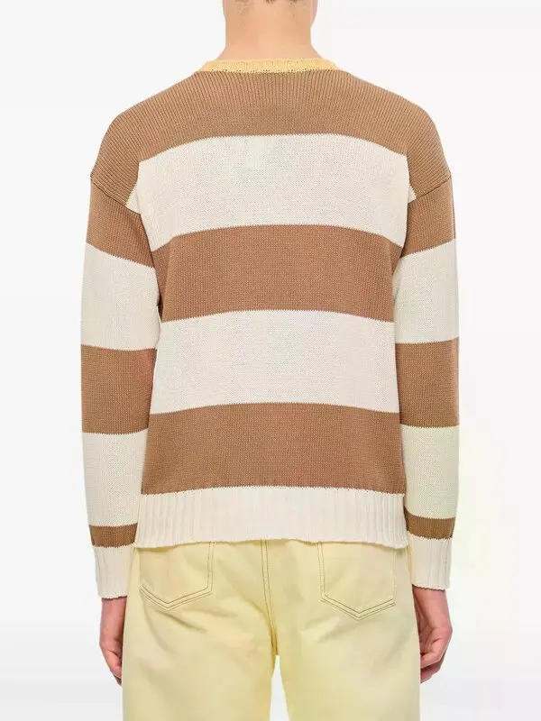DRUMOHR Cotton Horizontal Stripe Crew Neck Sweater