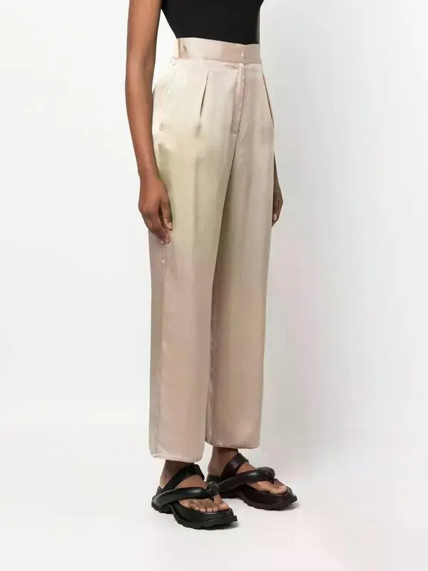 Dusan Cropped Silk Palazzo Pants