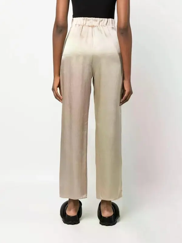 Dusan Cropped Silk Palazzo Pants