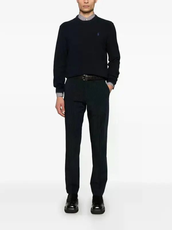 Polo Ralph Lauren Crew Neck Honeycomb Knit Sweater With Embroidered Pony Motif