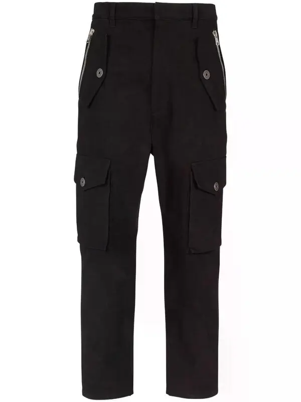 Balmain Cropped Cotton Cargo Trousers