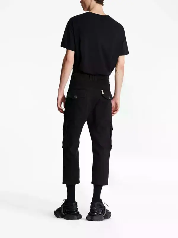 Balmain Cropped Cotton Cargo Trousers