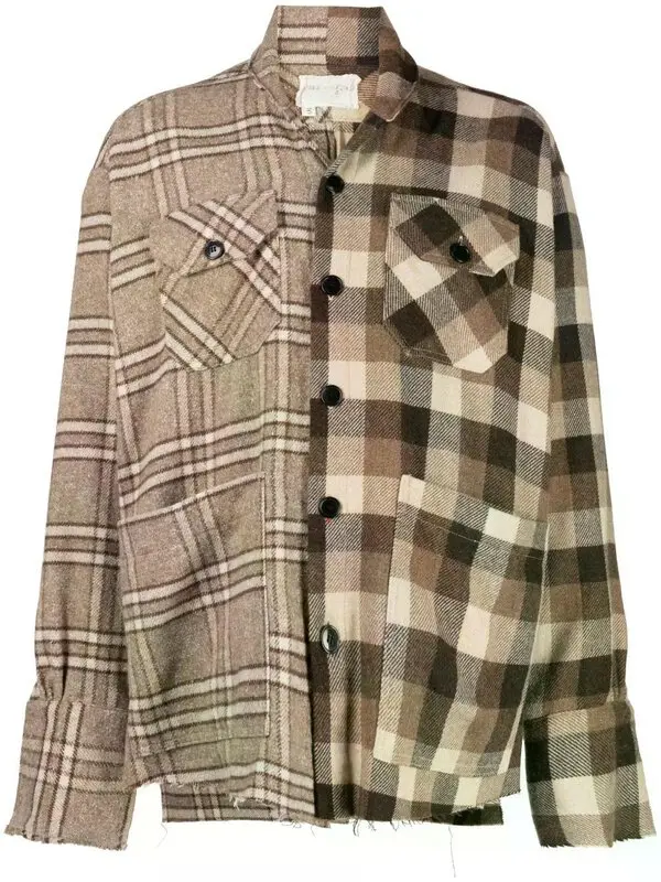 GREG LAUREN Mix-print Long-sleeve Shirt