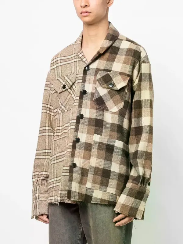 GREG LAUREN Mix-print Long-sleeve Shirt