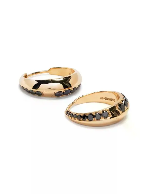 Lizzie Mandler 18kt Yellow Gold Othello Crescent Hoop Earrings With Diamonds