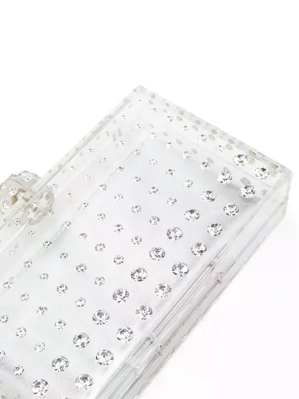 AQUAZZURA Tequila Rhinestone Clutch Bag - Neutrals