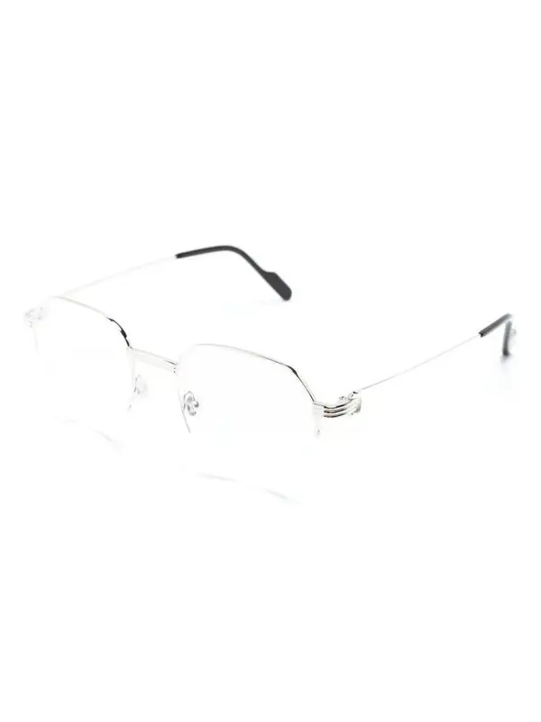 Cartier Tone Round Frame Half-rim Eyeglasses