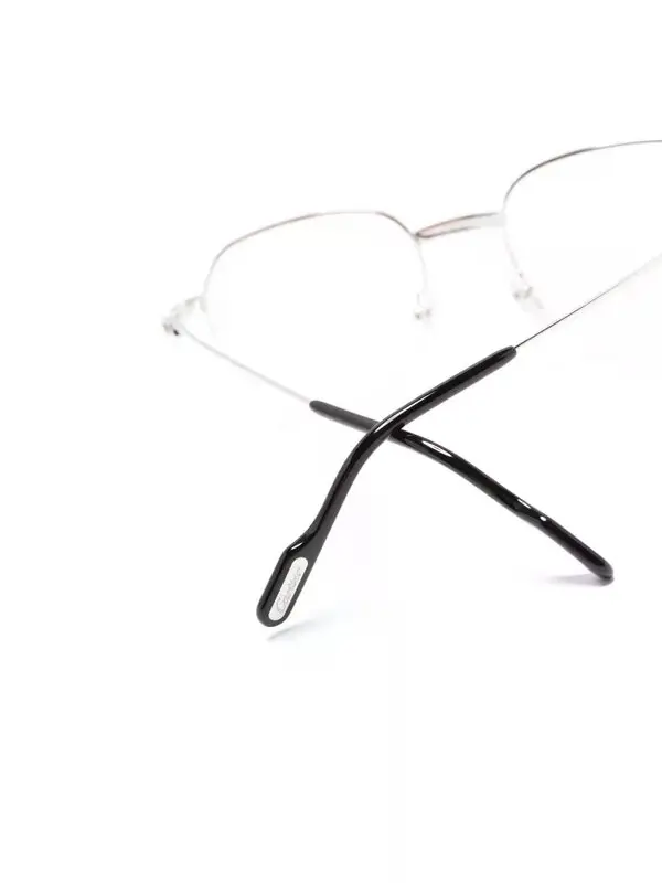 Cartier Tone Round Frame Half-rim Eyeglasses