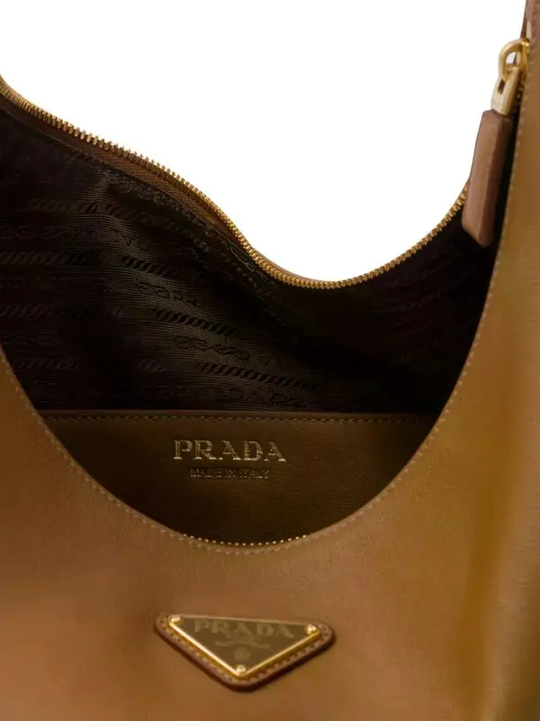 Prada Large Arqué Leather Shoulder Bag