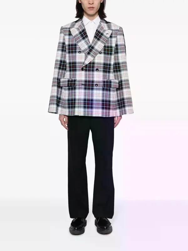 Comme Des Garçons Check-pattern Wool Blazer
