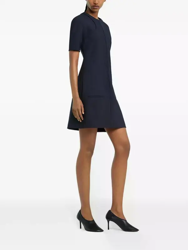 COURREGES A-line Mini Dress With Front Fastening - Blue