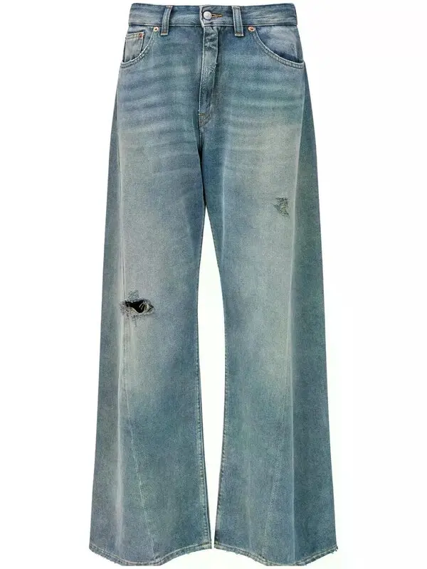 MAISON MARGIELA Distressed Wide-leg Jeans