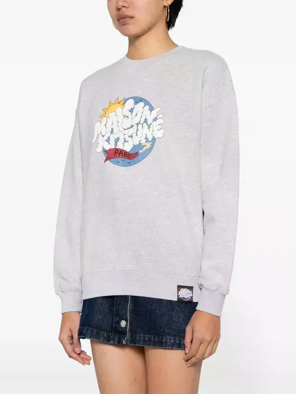 Maison Kitsuné Logo Print Cotton Sweatshirt