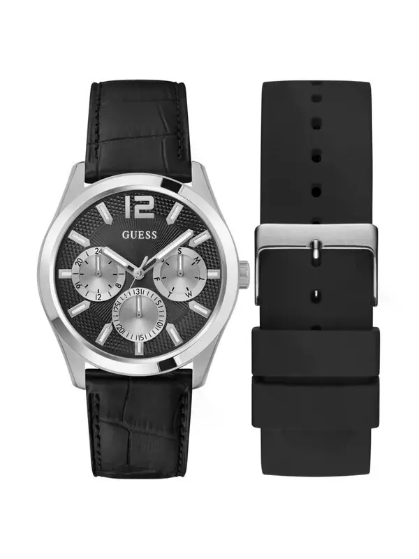 Guess Chronograph Watch With Leather Strap