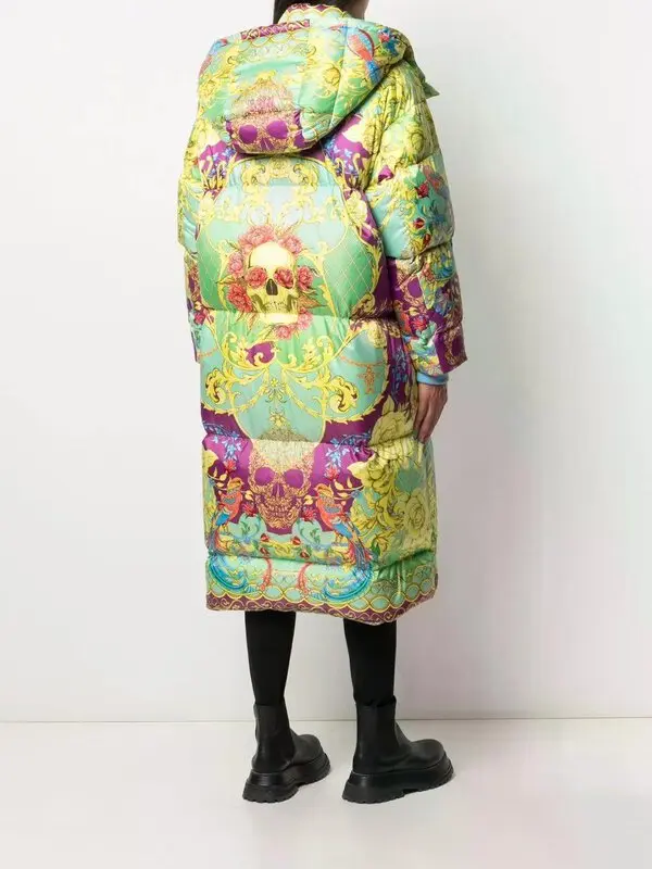 Philipp Plein Baroque-print Long Padded Jacket