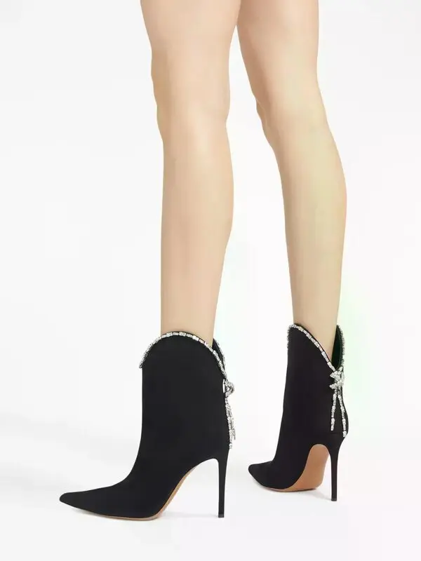 Alexandre Vauthier Crystal Embellished Pointed Toe Boots