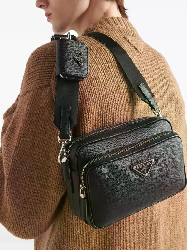 Prada Saffiano Leather Shoulder Bag - Black