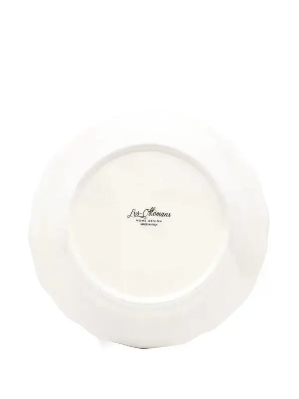 LES-OTTOMANS Striped Ceramic Plate - Yellow