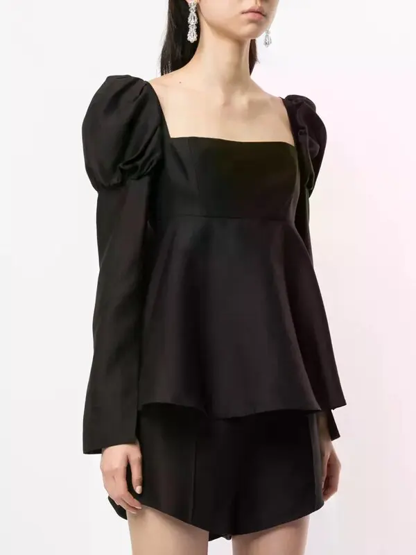 MACGRAW Swifts Silk-blend Blouse - Black