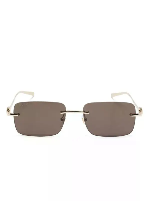 Gucci Rectangle Frame Sunglasses - Brown