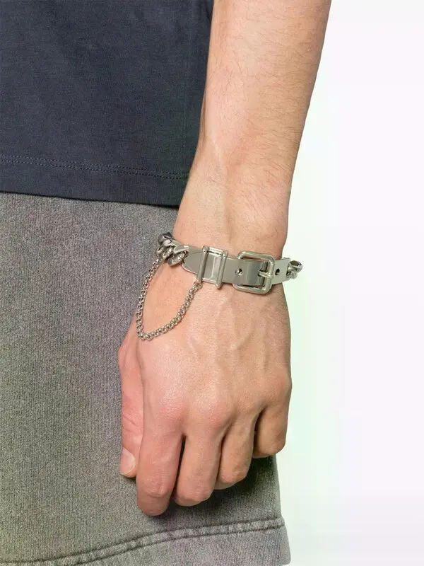Acne Studios Tone Metal Buckle Chain Bracelet - Silver