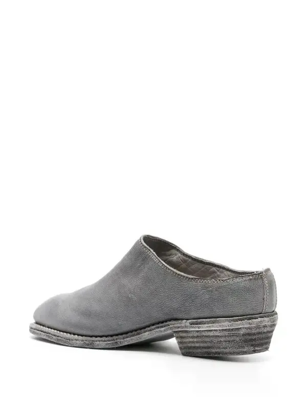 Guidi Guiod Grained Leather Mules - Grey