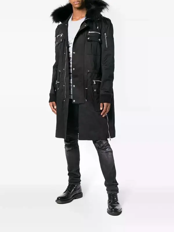 Balmain Faux Fur Trimmed Parka
