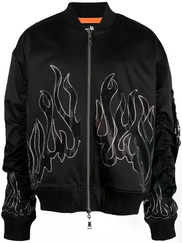 HACULLA. Flame-print Zipped Bomber Jacket