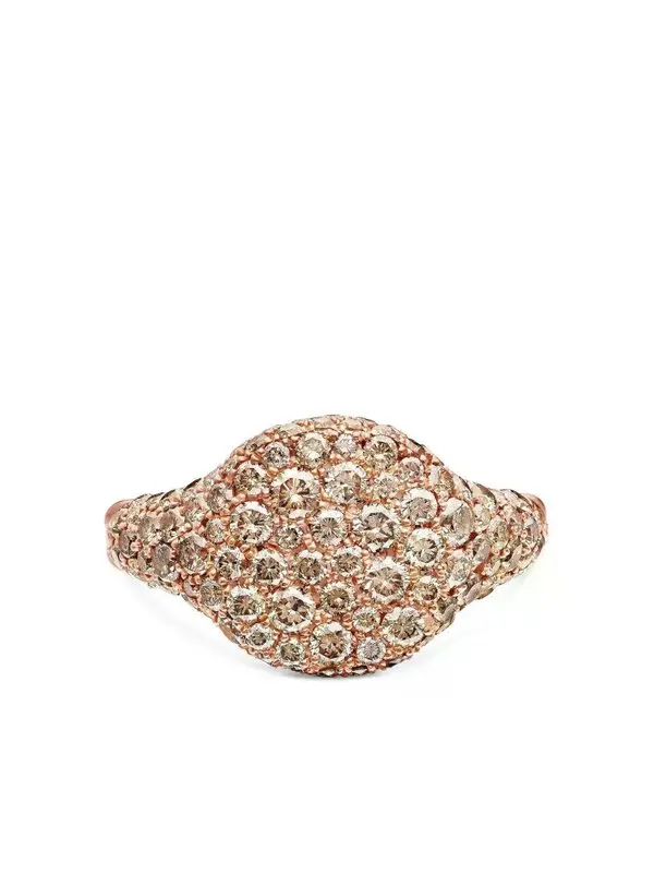 David Yurman 18kt Rose Gold Chevron Diamond Ring - Pink