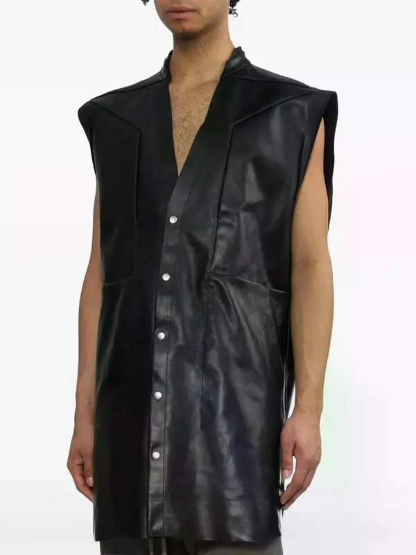 Rick Owens V-neck Leather Vest