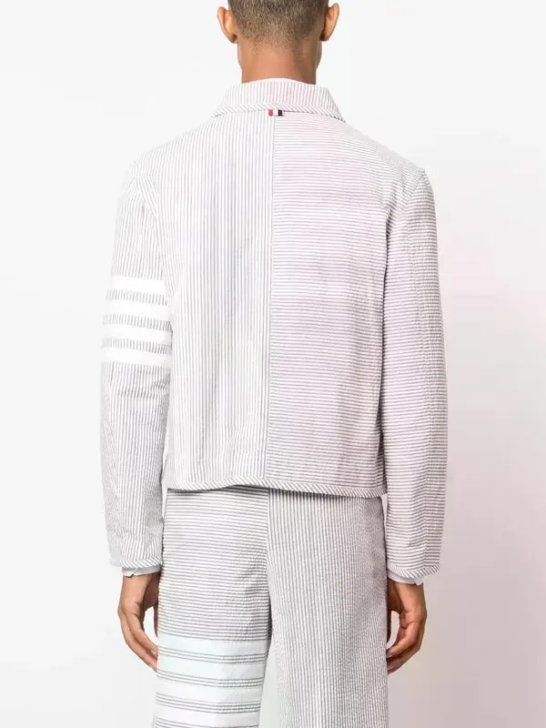 Thom Browne Unconstructed 4-bar Seersucker Jacket