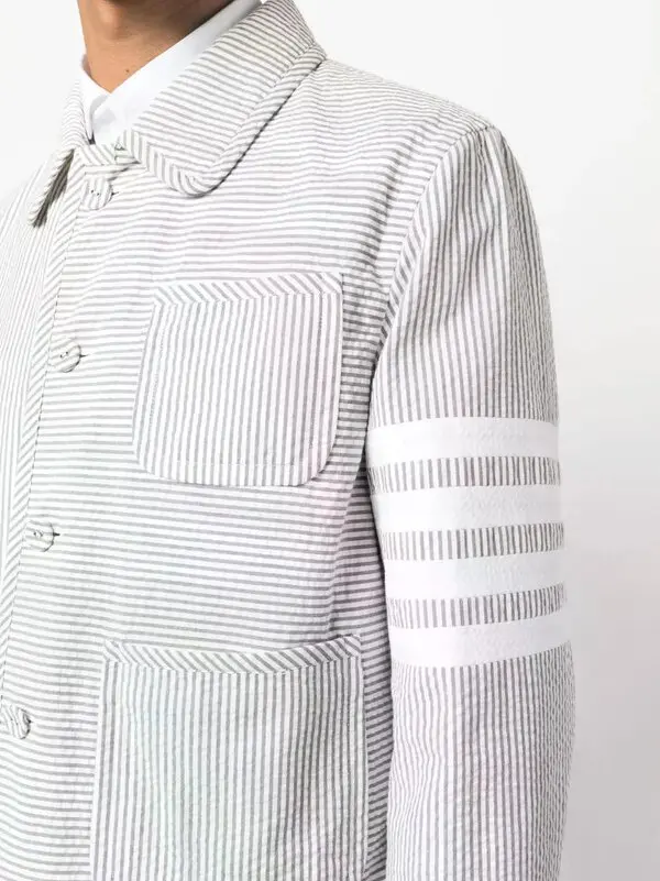 Thom Browne Unconstructed 4-bar Seersucker Jacket